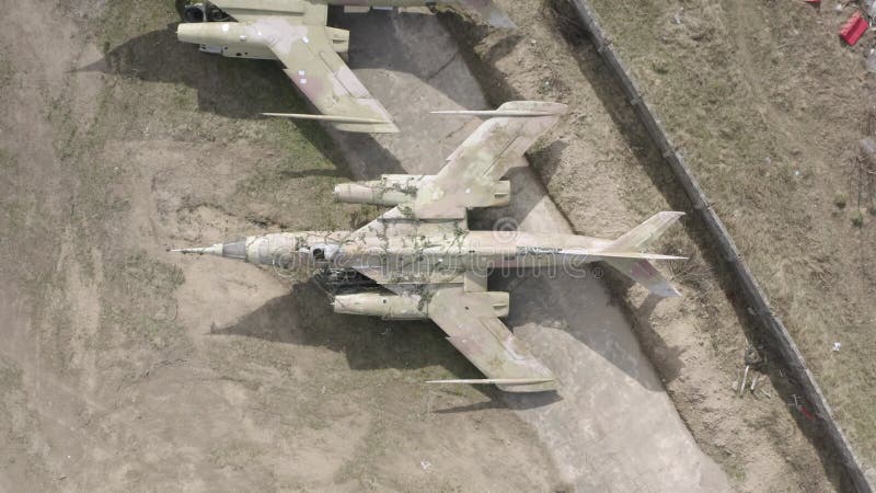 The Remains of a Destroyed Abandoned Soviet Fighter Jet on a Field with ...