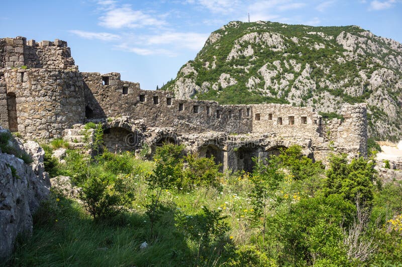 Remains of the Fortress Haj-Nehaj, Sutomore, Montenegro Stock Photo ... Remains of the Fortress Haj-Nehaj, Sutomore, Montenegro Stock Photo ...