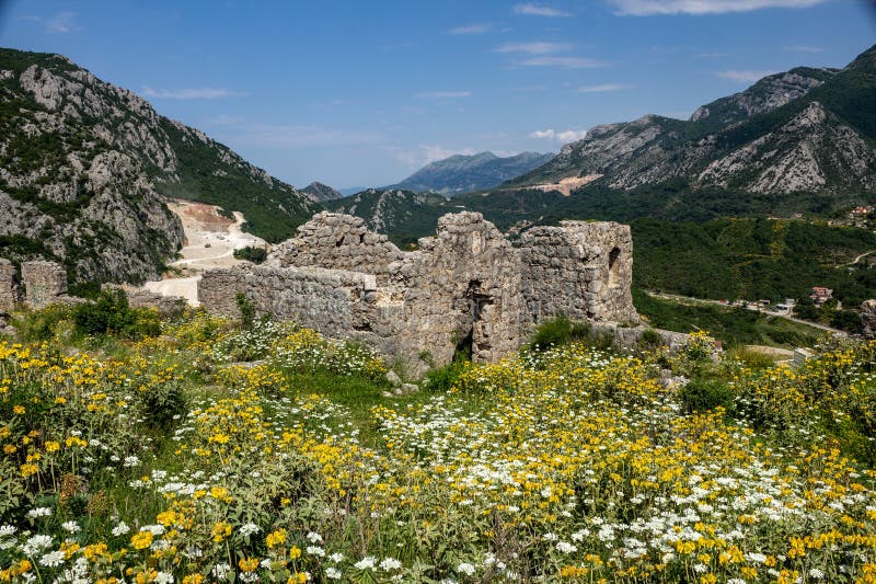 Remains of the Fortress Haj-Nehaj, Sutomore, Montenegro Stock Photo ... Remains of the Fortress Haj-Nehaj, Sutomore, Montenegro Stock Photo ...
