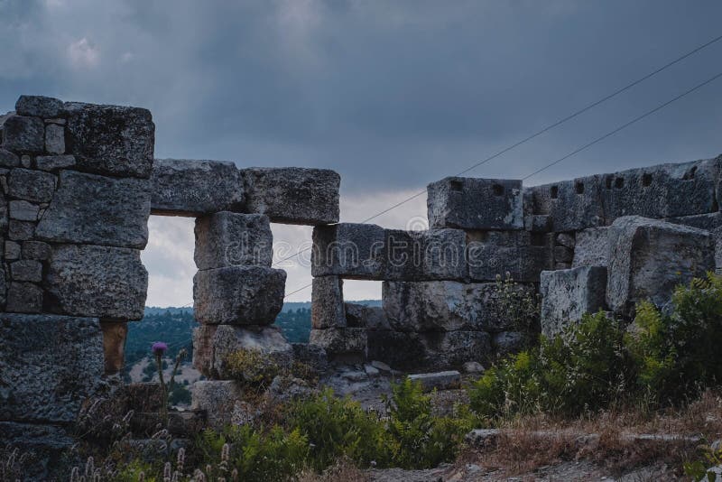 The Remains of a Greek Temple of Tyche, Olba Stock Photo - Image of ...