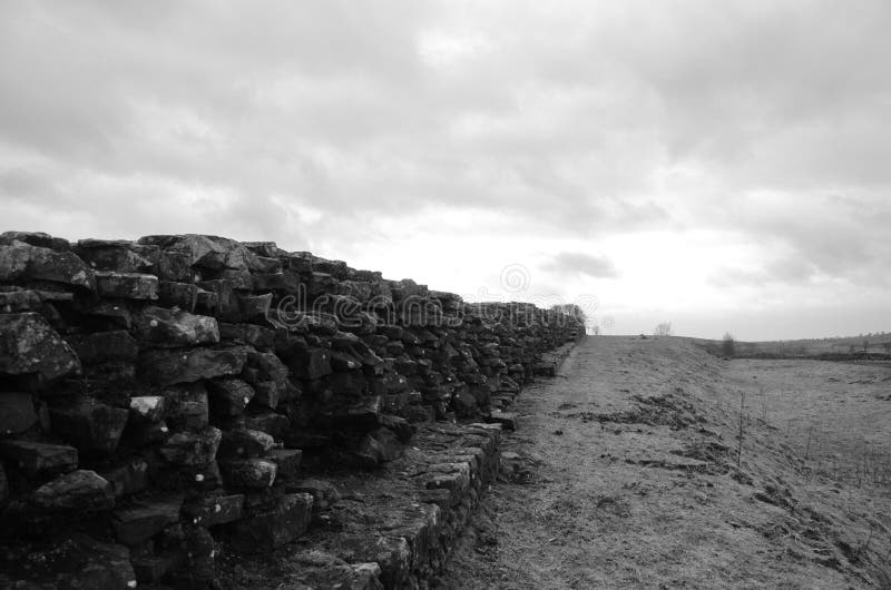 Remains of Hadrian S Mighty Wall Stock Image - Image of border ...