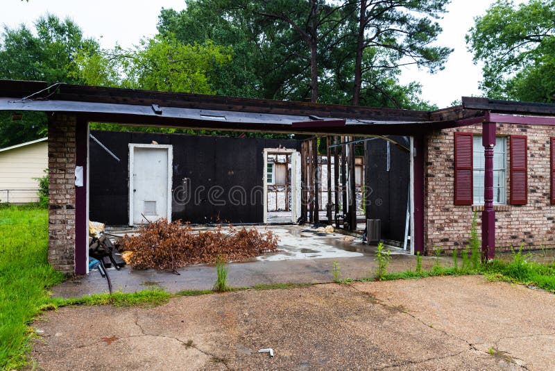 Remains of Home after Being Destroyed by Fire Stock Photo - Image of ...
