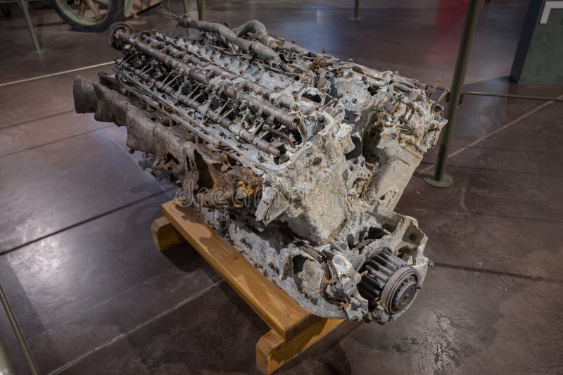 Remains of an Old Large V12 Internal Combustion Engine from the Second ...