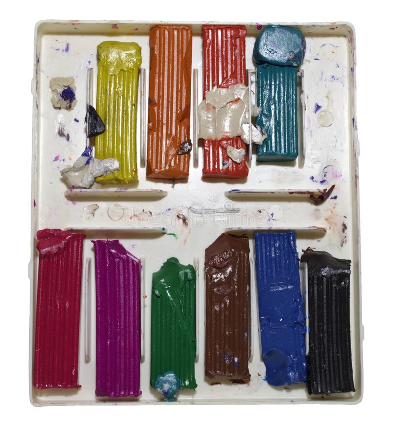 Remains of Plasticine in Plastic Container Isolated Stock Photo - Image ...