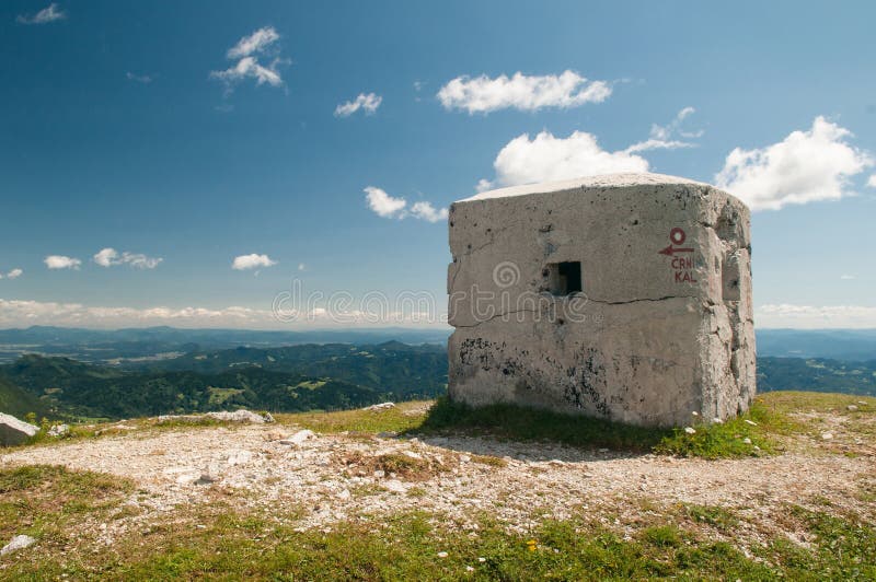 Remains of Second World War Bunker on the Top of the Mountain Stock ...