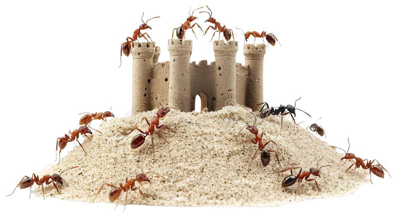 Tiny Architects Construct a Stunning Sand Castle Amidst a Busy Colony ...