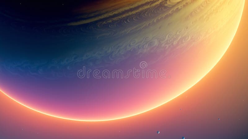 A Remarkable View of a Planet with a Bright Orange Glow AI Generative ...