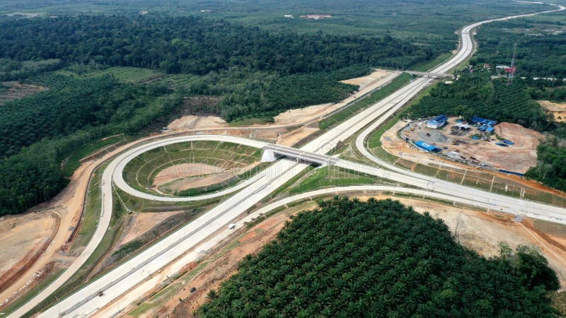 Part of the Trans Sumatra Toll Road, Indonesia. Drone Photo Stock Photo ...