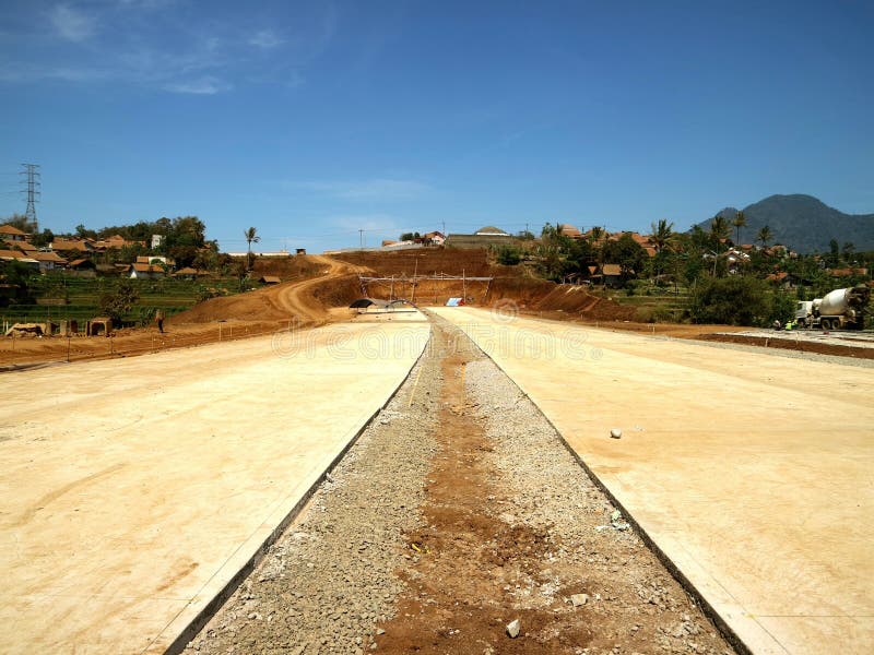 Construction of Highways with Rigid Pavement Stock Image - Image of ...