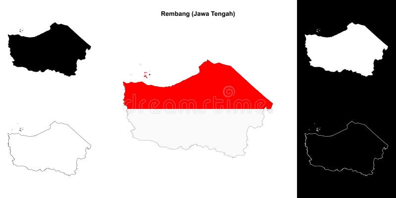 Rembang Outline Map Stock Illustrations – 1 Rembang Outline Map Stock ...