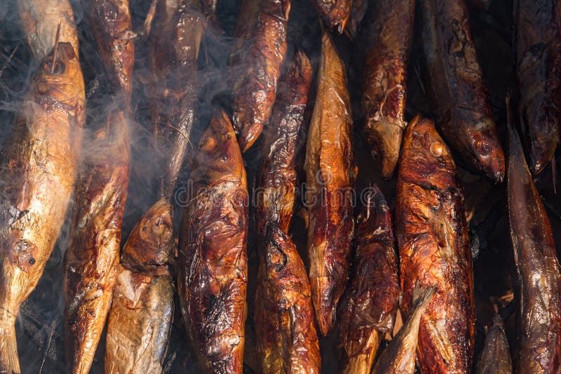 A View of the Fish Smoking Process Stock Image - Image of tasty ...