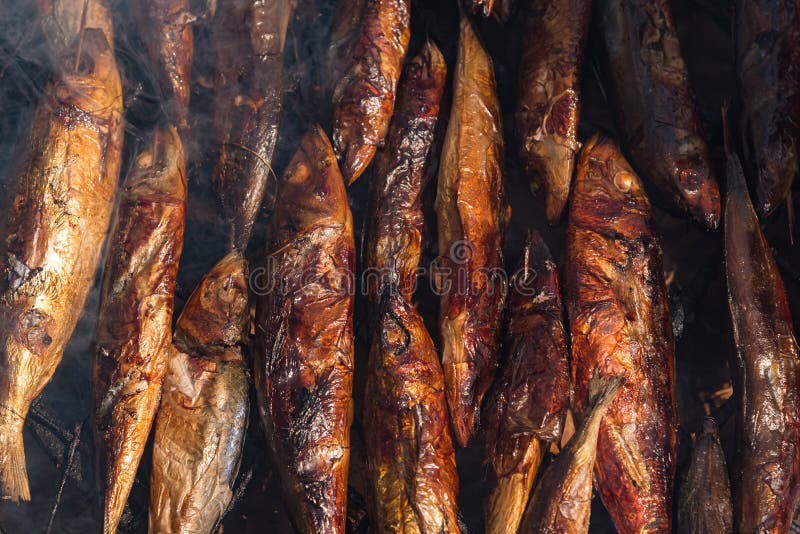 A View of the Fish Smoking Process Stock Image - Image of burn ...