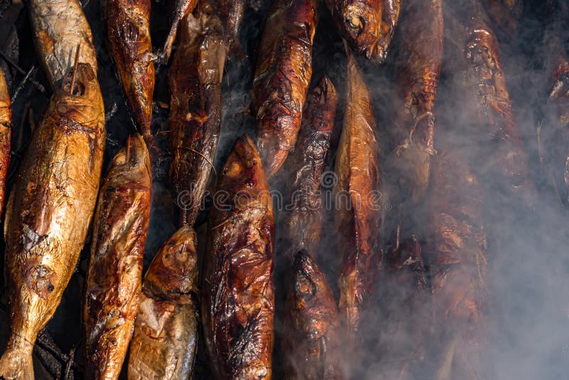 A View of the Fish Smoking Process Stock Photo - Image of delicious ...