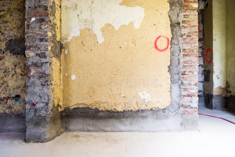 Remediation of brick walls stock photo. Image of framing - 80206332