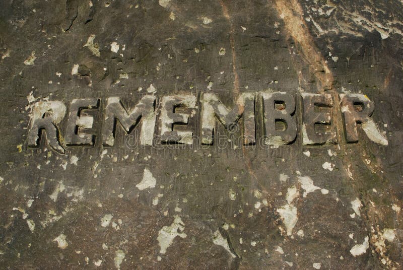 Remember stock image. Image of stone, remember, word - 15847547