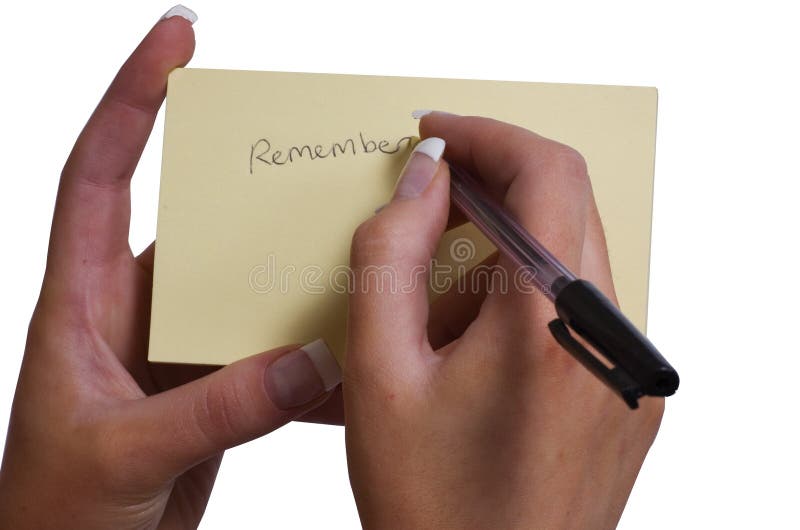 Remember stock image. Image of female, list, sticky, finger - 42483377