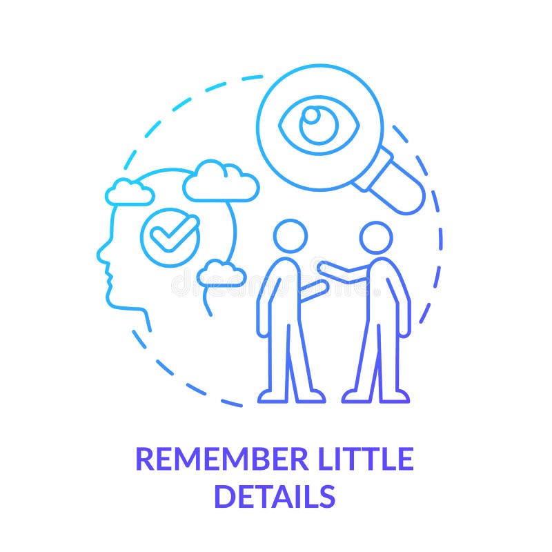 Remember Little Details Blue Gradient Concept Icon Stock Vector ...