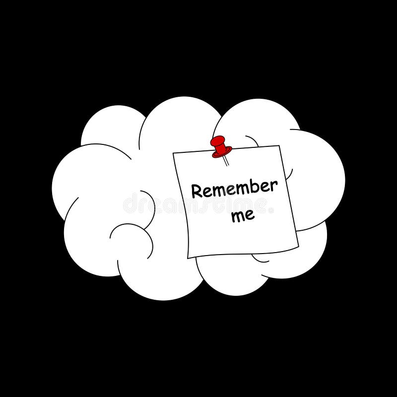 Remember Me Concept Vector Illustration with Human Brain Stock Vector ...