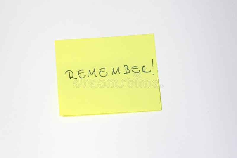 Remember: Post-it note stock image. Image of material - 25447599