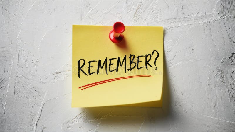 Remember Question Mark Written on a Yellow Sticky Note with Copy-Space ...