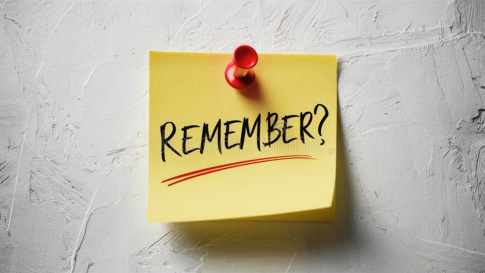 Remember Question Mark Written on a Yellow Sticky Note with Copy-Space ...
