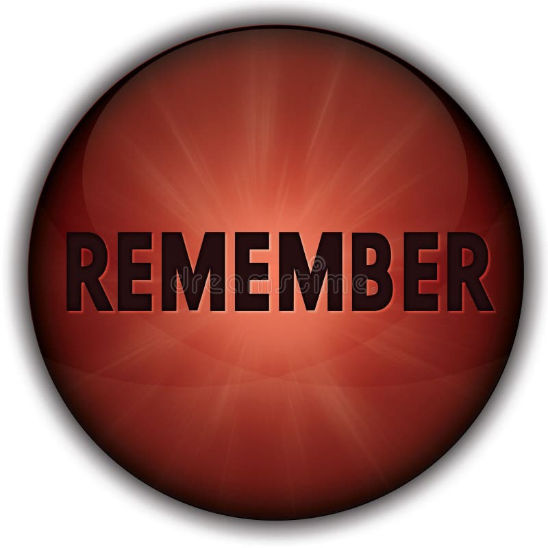 REMEMBER red button badge. stock illustration. Illustration of logo ...