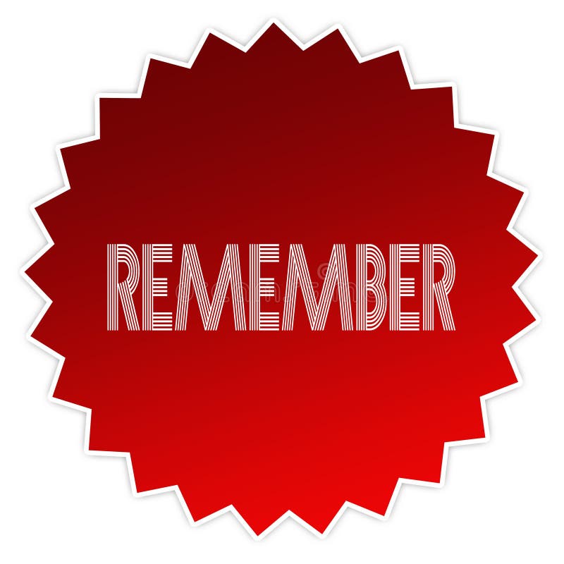 Red Label with REMEMBER Text. Stock Illustration - Illustration of ...