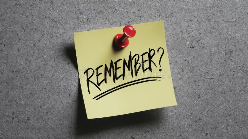 Remember Reminder on a Yellow Sticky Note, Copy-Space Stock Image ...