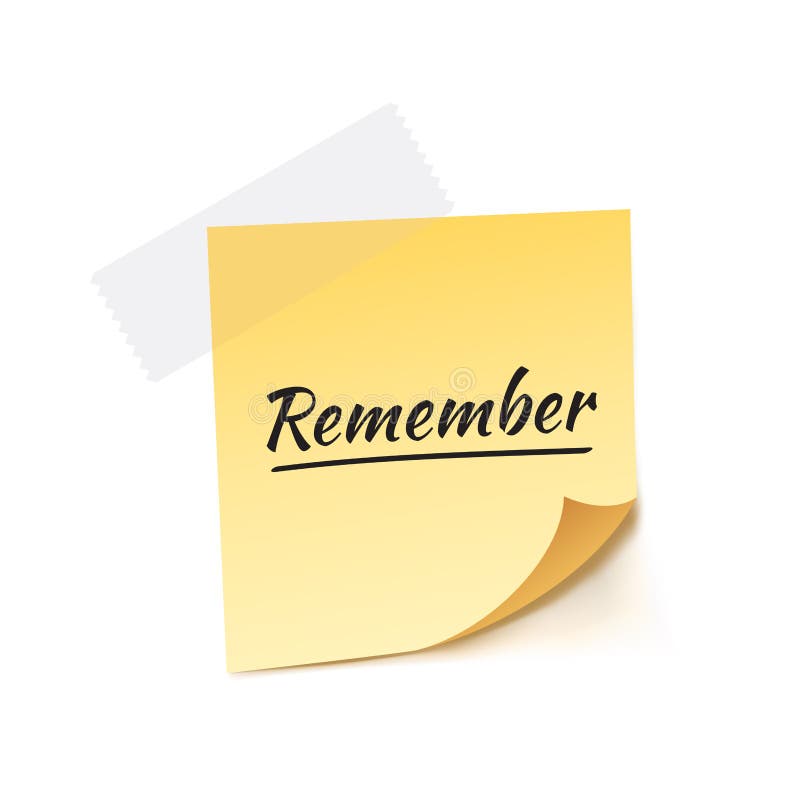 Remember note stock illustration. Illustration of recall - 26630202