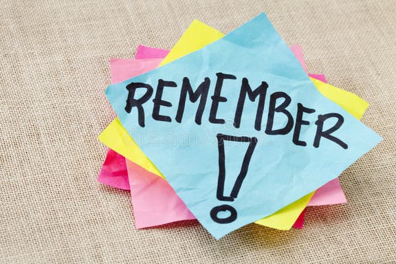 Remember on sticky note stock image. Image of sticky - 20797667