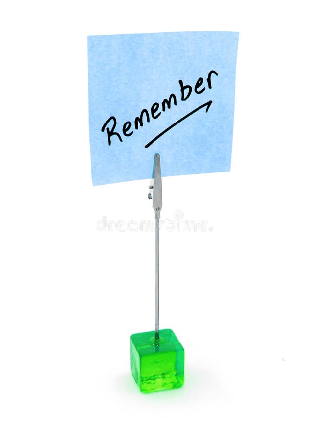 Remember Text on Blue Note Paper Stock Photo - Image of time, deadline ...
