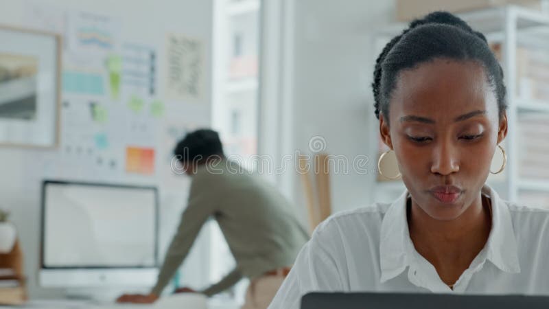 Remember, Thinking and Black Woman on Computer Typing Remembering ...
