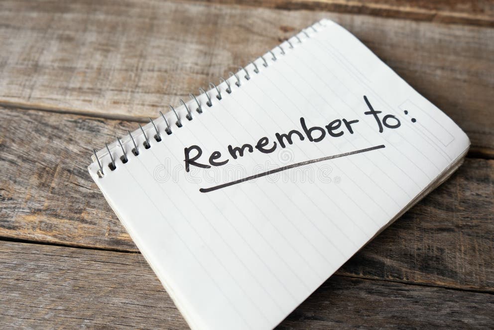 Remember To Words Written with Black Marker on Notebook Stock Photo ...