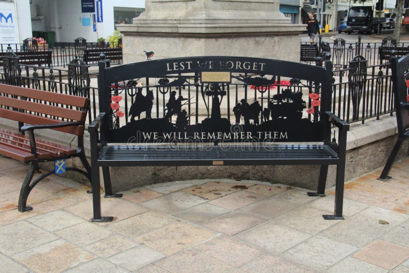 Rememberance Bench in St Hellier Editorial Stock Image - Image of ...