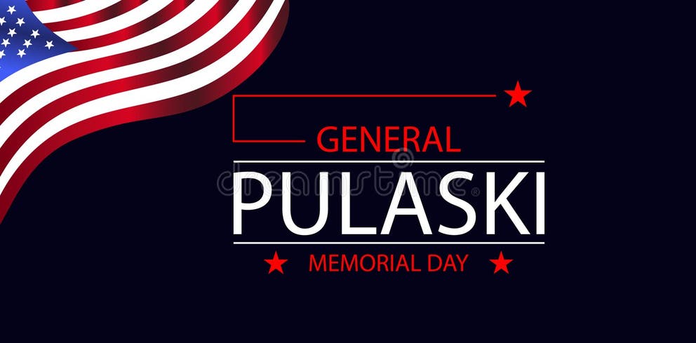 Saluting General Pulaski with Patriotic USA Flag Design on Memorial Day ...