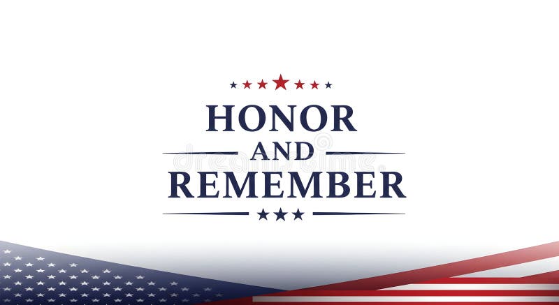 Remembering and Honoring with Star Graphic Stock Illustration ...