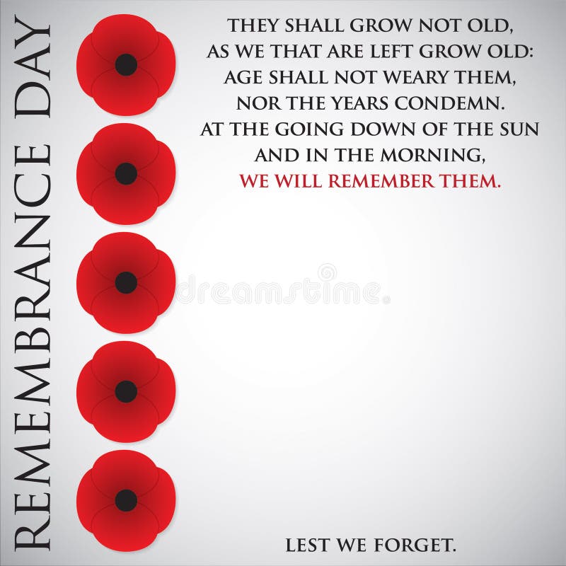Remembrance Day card stock vector. Illustration of background - 164621806