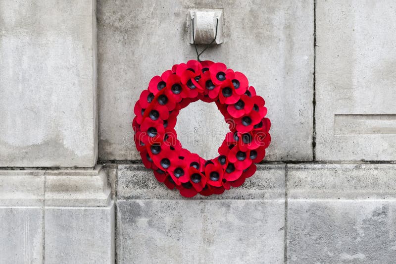 Remembrance Day Poppy Wreath Mounted on Wall. World War Remembrance Day ...