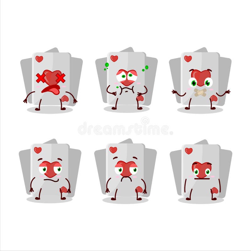 Remi Card Diamond Cartoon Character with Love Cute Emoticon Stock ...