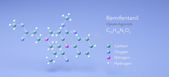 Remifentanil Molecule, Molecular Structures, Opiate Agonists, 3d Model ...