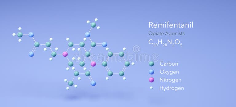 Remifentanil Molecule, Molecular Structures, Opiate Agonists, 3d Model ...