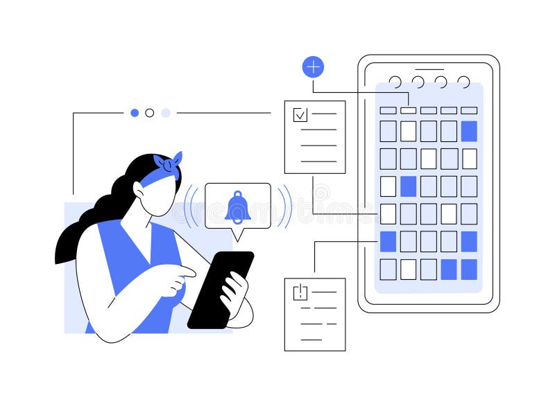 Reminder App Isolated Cartoon Vector Illustrations. Stock Vector ...