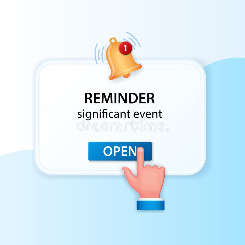 Reminder Banner in 3D Style Stock Illustration - Illustration of ...