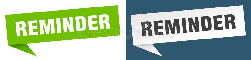Reminder Banner Template. Reminder Ribbon Label Stock Vector ...