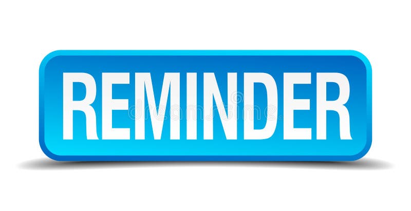 Reminder Blue 3d Realistic Square Button Stock Vector - Illustration of ...