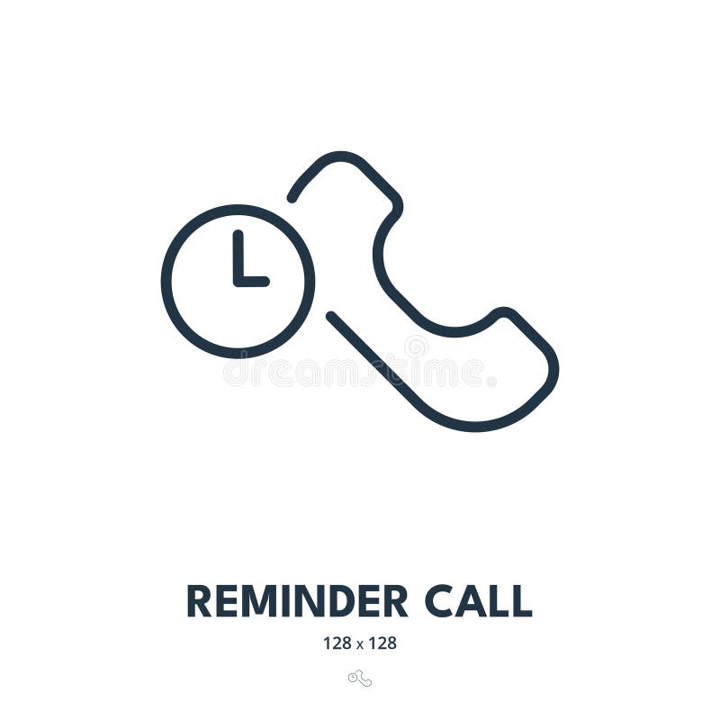Reminder Call Icon. Phone, Telephone, Notification. Editable Stroke ...