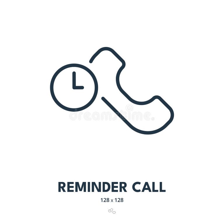 Reminder Call Icon. Phone, Telephone, Notification. Editable Stroke ...