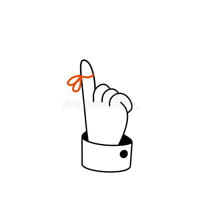 Around Finger Remember String Stock Illustrations – 47 Around Finger ...