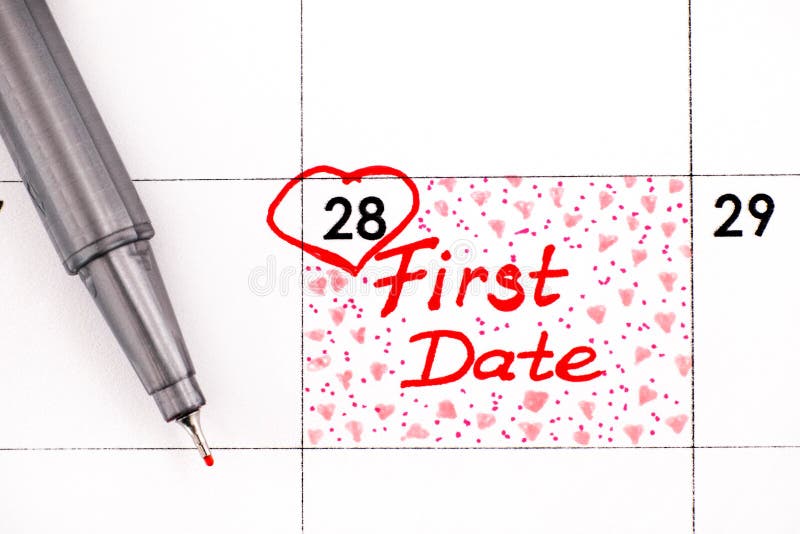 Reminder Date Night in Calendar Stock Photo - Image of text, night ...