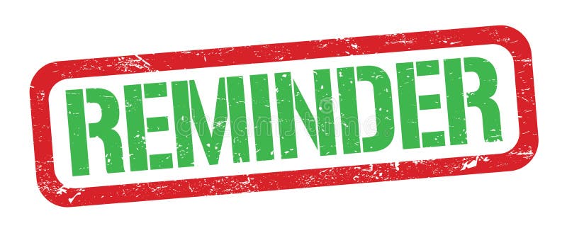 REMINDER Green Red Rectangle Stamp Stock Illustration - Illustration of ...